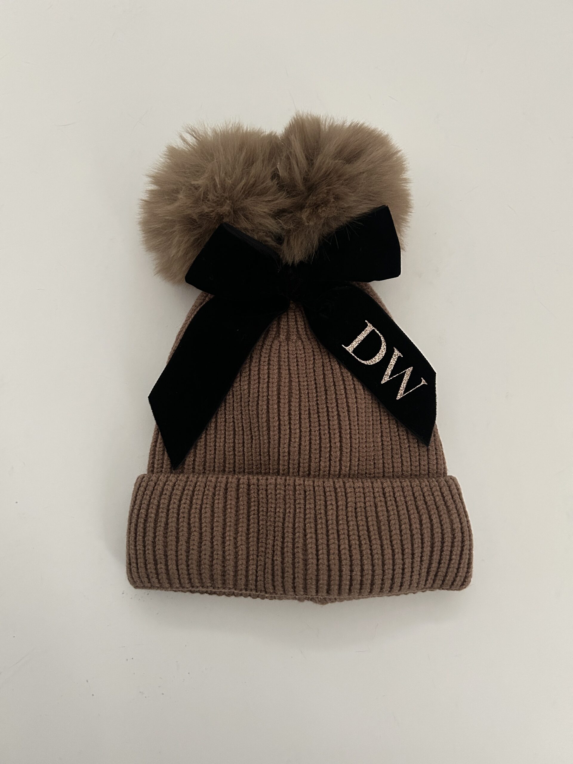 Itty Bitty Brown Personalised Bow Hat - Itty Bitty Boutique